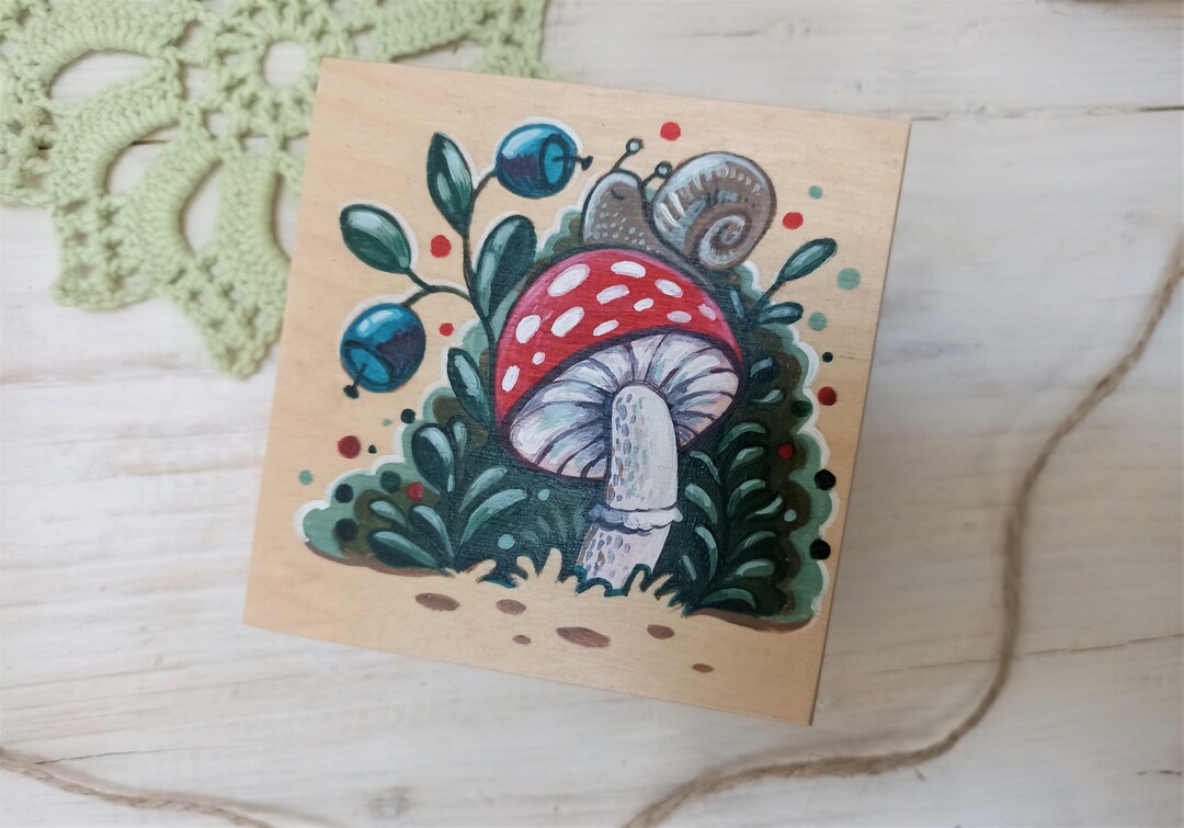 Wooden Box, Hand Painted Gift, Forest Life Theme - Etsy