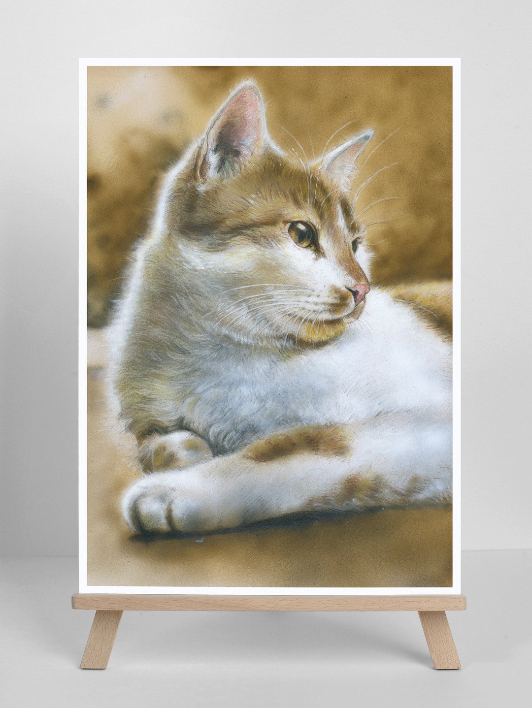 Orange Cat Portrait, Limited Edition Giclee Print of Original Artwork ...