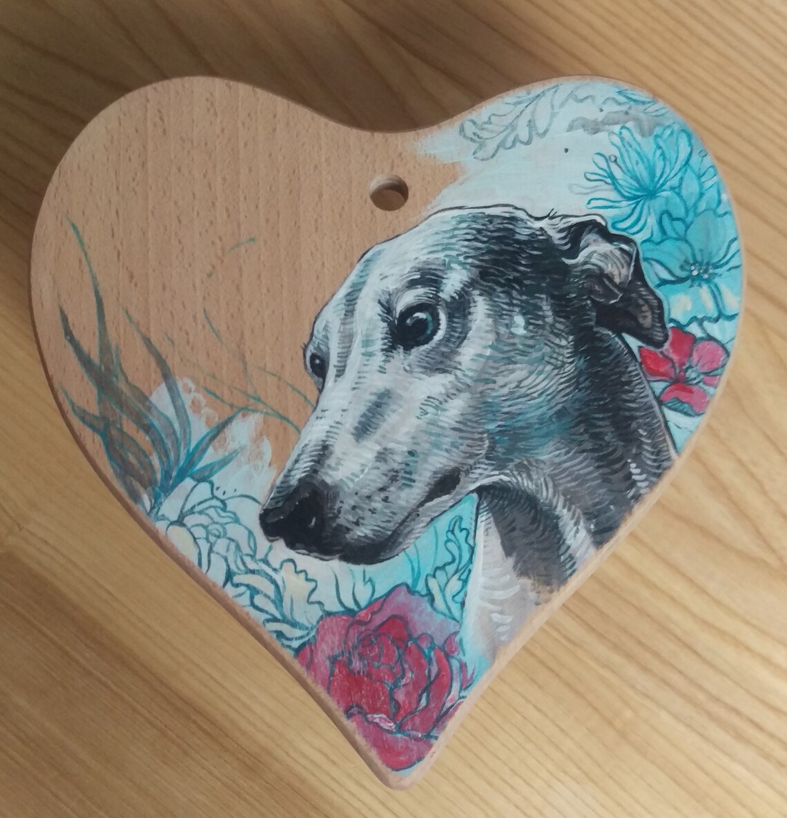 Whippet, English Greyhound, Wooden Ornament, Home Decor With Dog ...