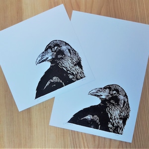 Raven Linocut Print, Original Art, Relief Art Print, Linoleum Print - Etsy