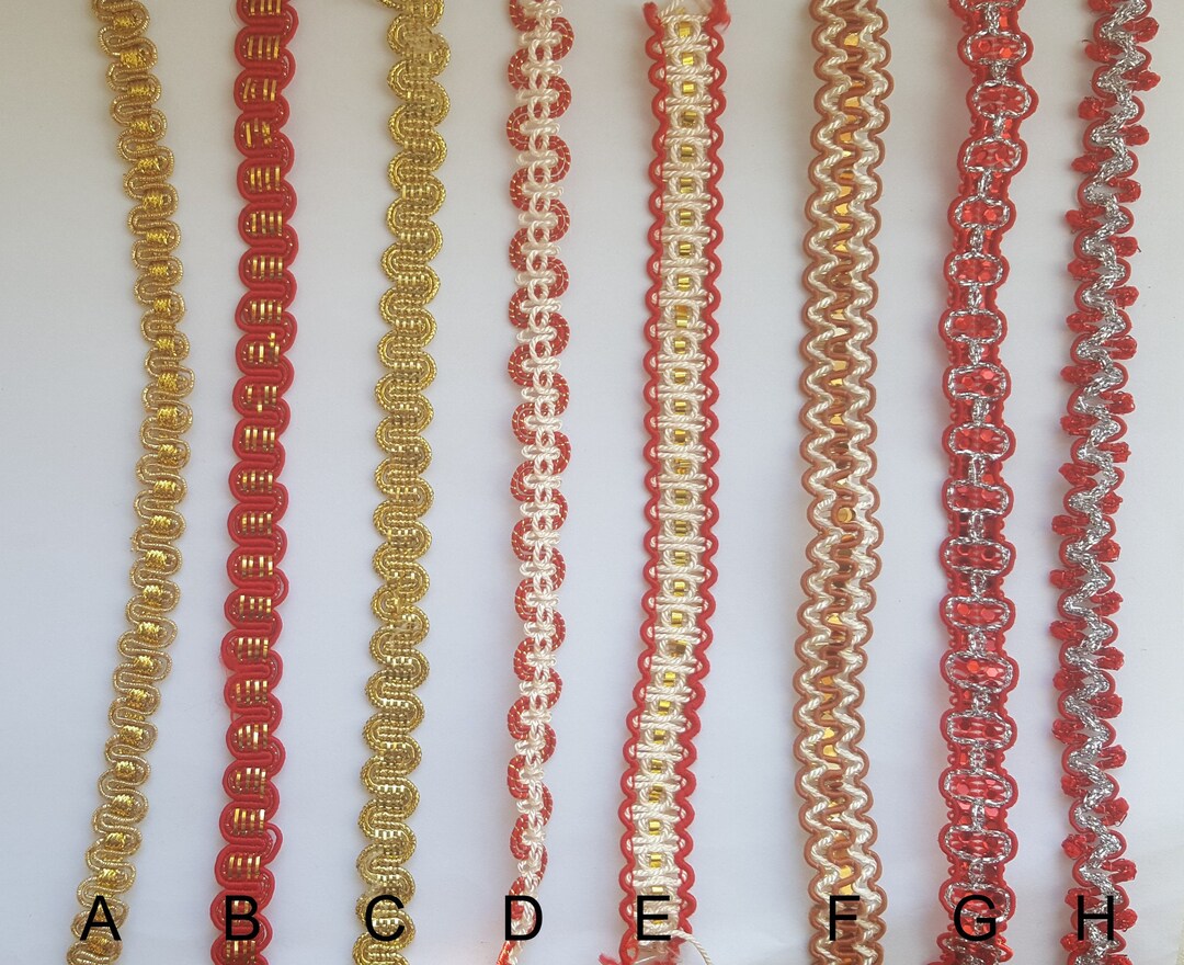 10-15 Mm Braid Trim, Scroll Gimp Trim, Braided Cord, Traditional ...