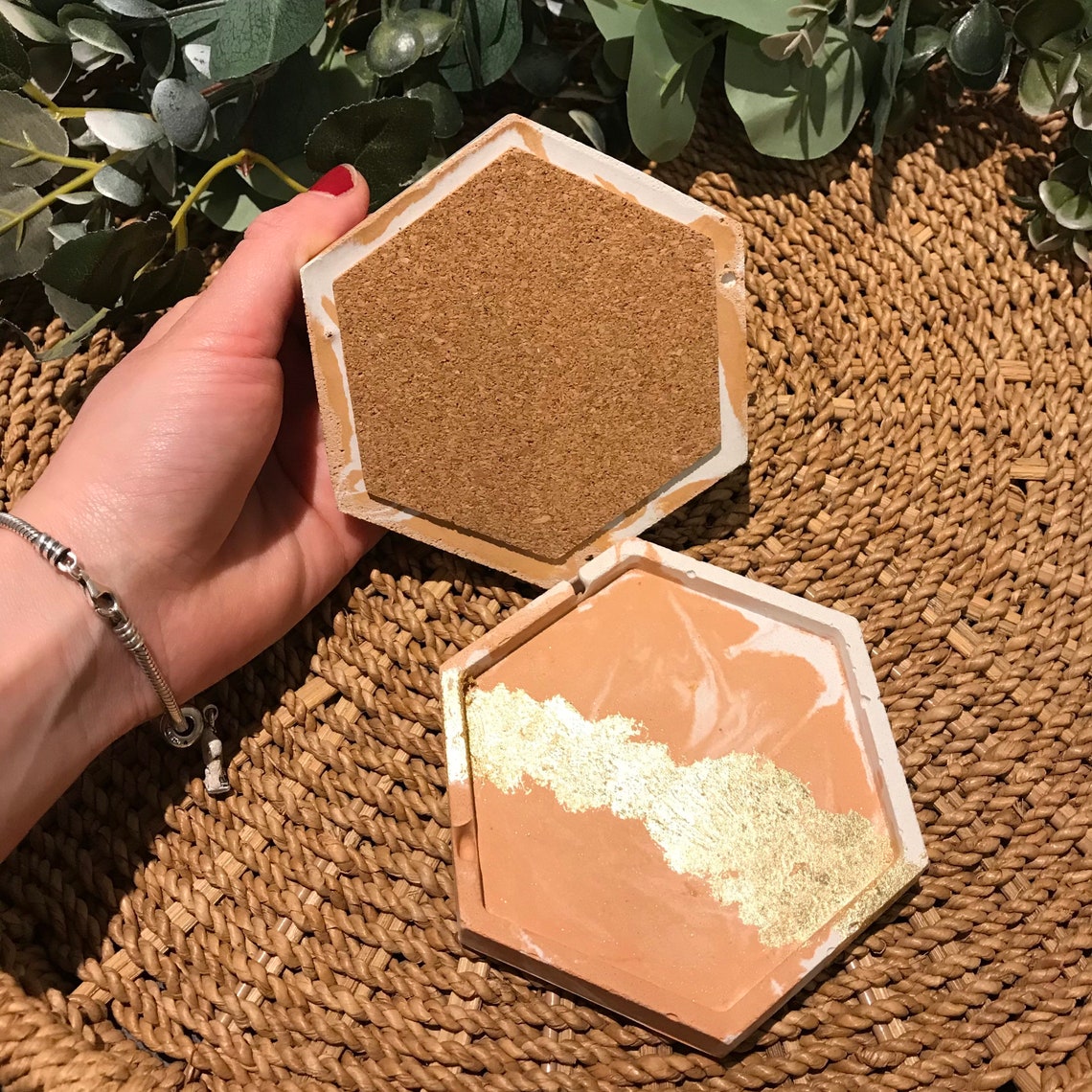 Hexagonal Coaster | Hexagonal Tray | Concrete Coaster | Minimalist ...