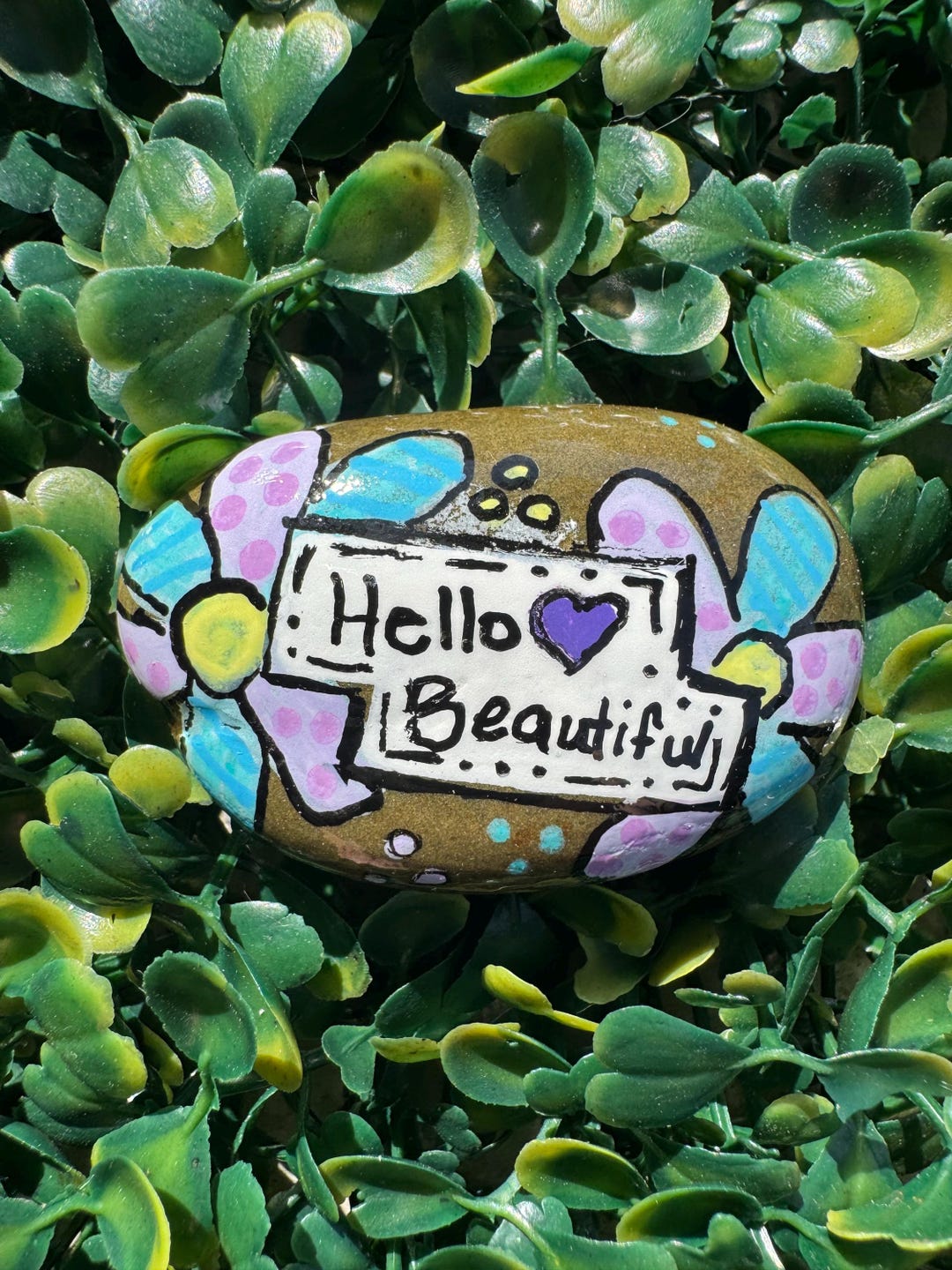 Hand Painted Positivity Rock, Pastel Flowers, Kindness Gift - Etsy
