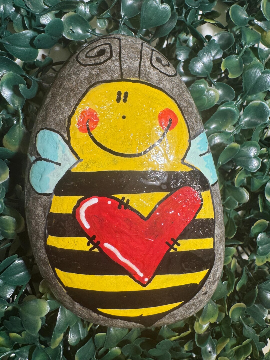 Hand-painted Bumble Bee Rock, Garden Decor - Etsy