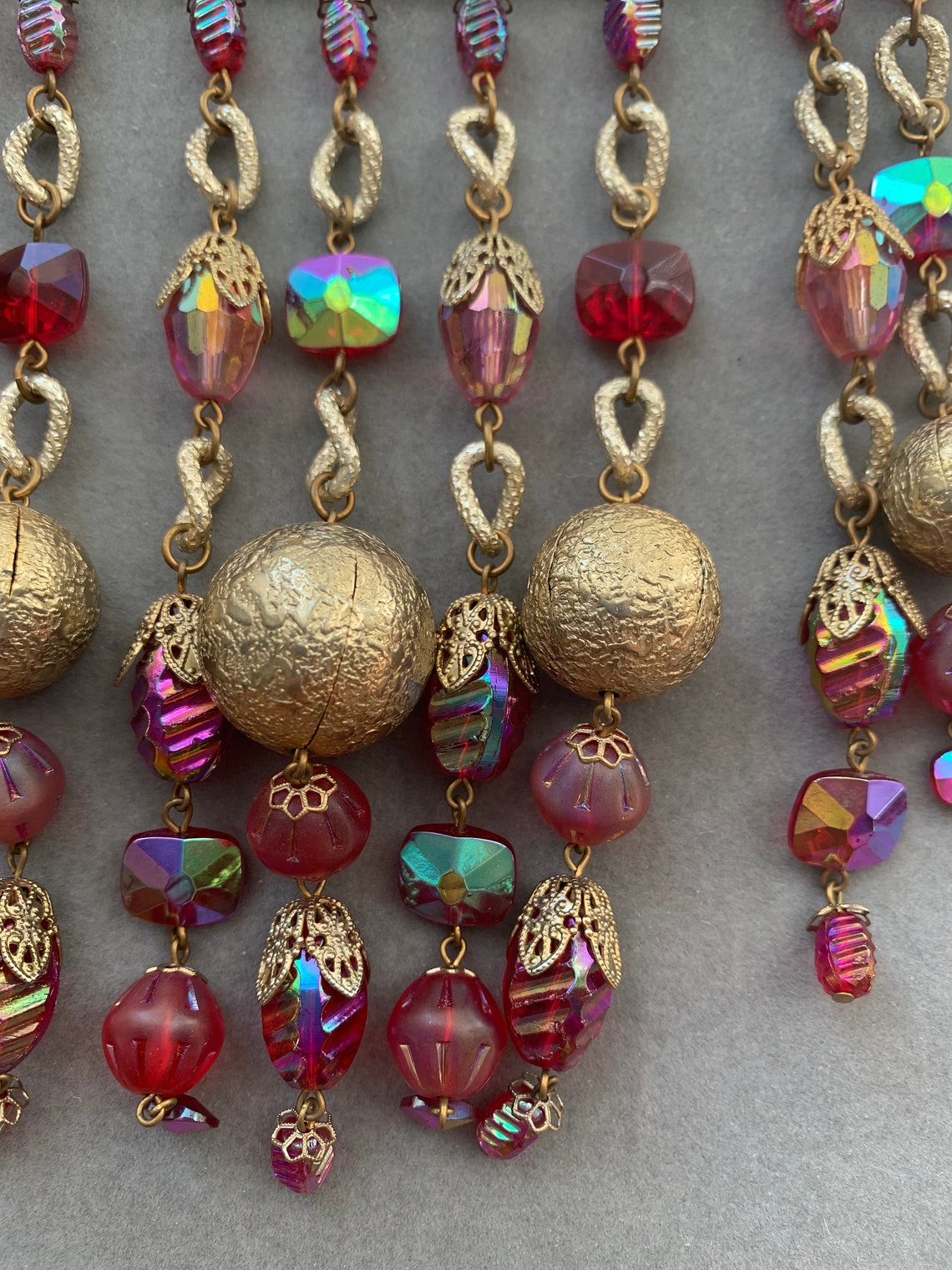 Hobe Vintage Pink Crystal Bib Necklace - Etsy