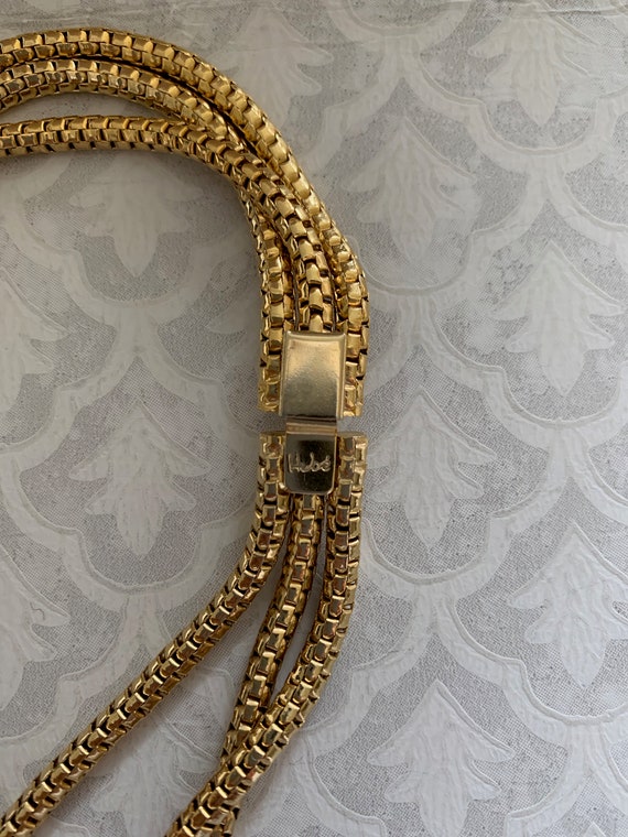 Vintage and gorgeous Hobe triple strand snake necklace - Gem
