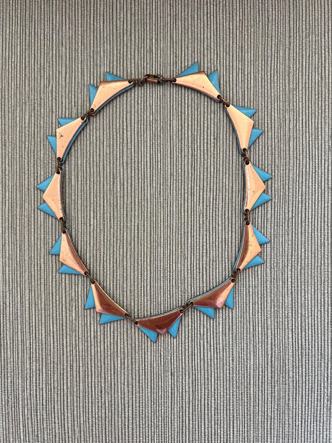Matisse Vintage Copper and Turquoise Enamel Necklace - Etsy
