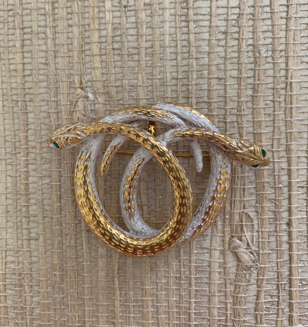 Vintage Snake Pin and Repurposed Pendant - Etsy