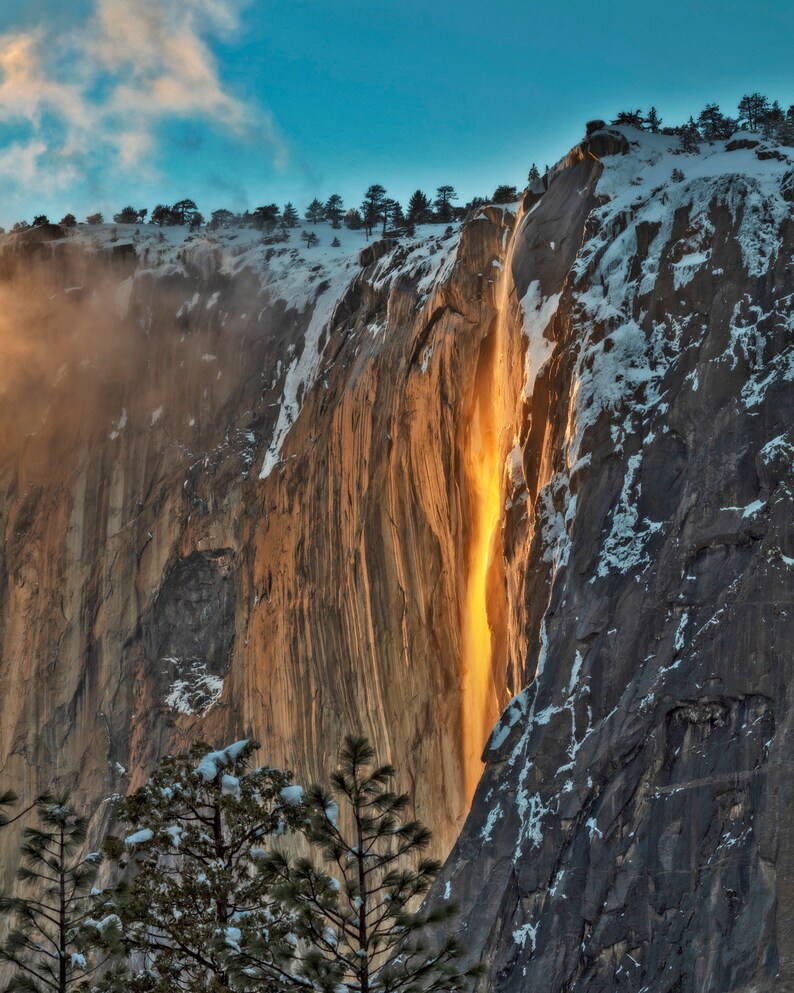 Nature Photo Matted Print Yosemite National Park Firefall enlightened ...