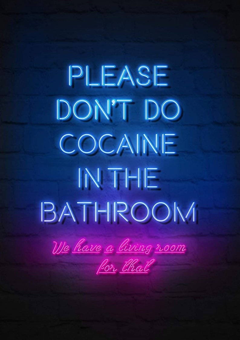 Cartel /Plakat A3 Por favor no cocaína en el baño | Etsy