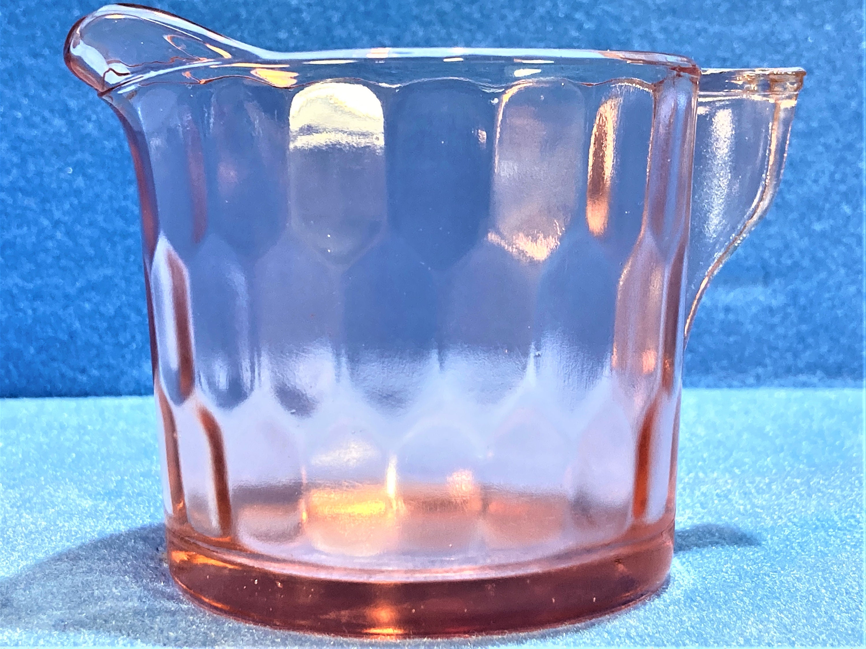 A Jeanette Pink Hex Optic, AKA Honeycomb, Sugar and Creamer Set ...