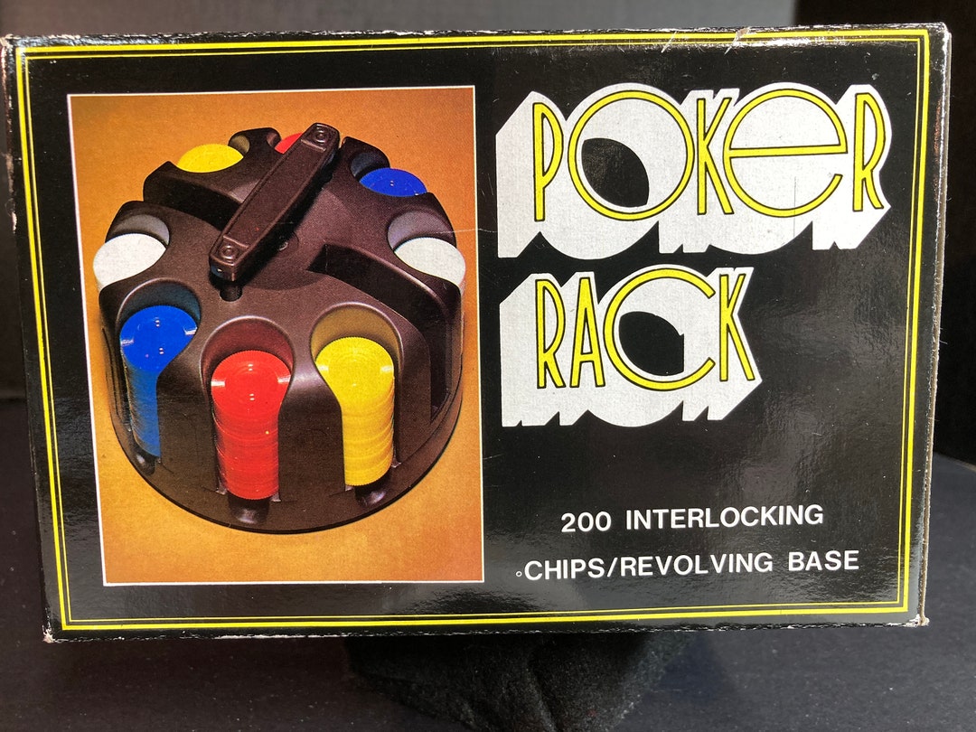 Poker Rack, Revolving Poker Chip Rack With 200 Interlocking Poker Chips ...