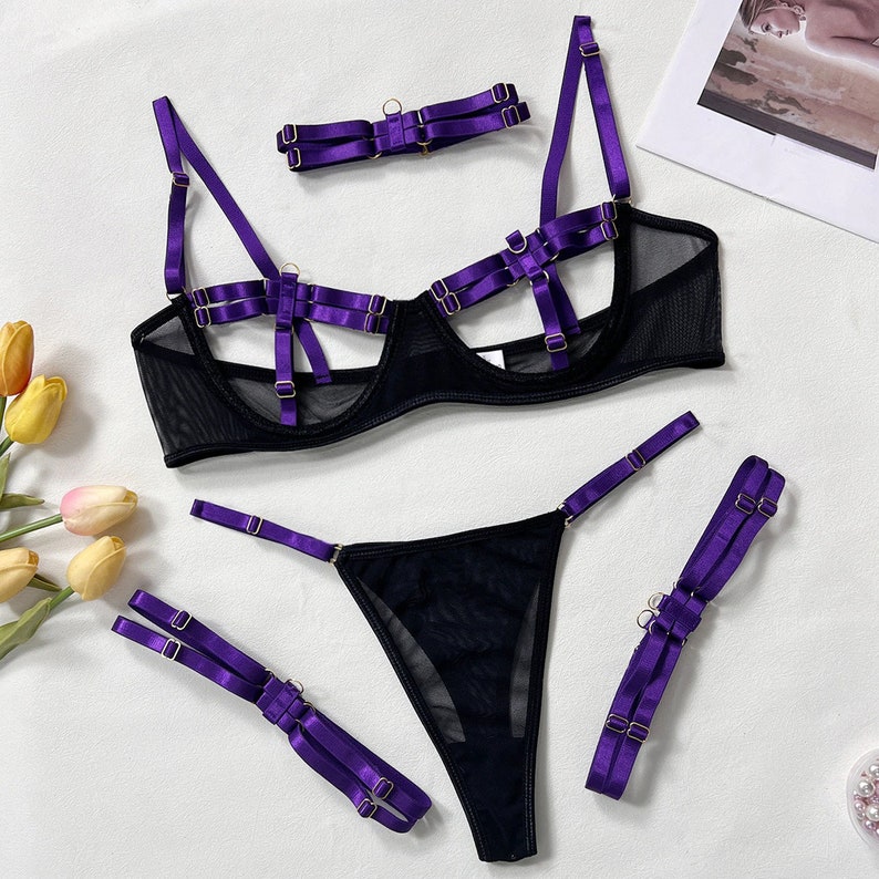 Open Lingerie Set Open Crotch Lingerie Crotchless Lingerie See - Etsy