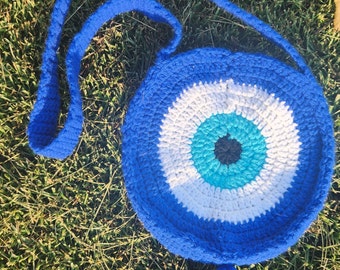 Evil Eye, Handmade Crochet Tote Bag - Etsy