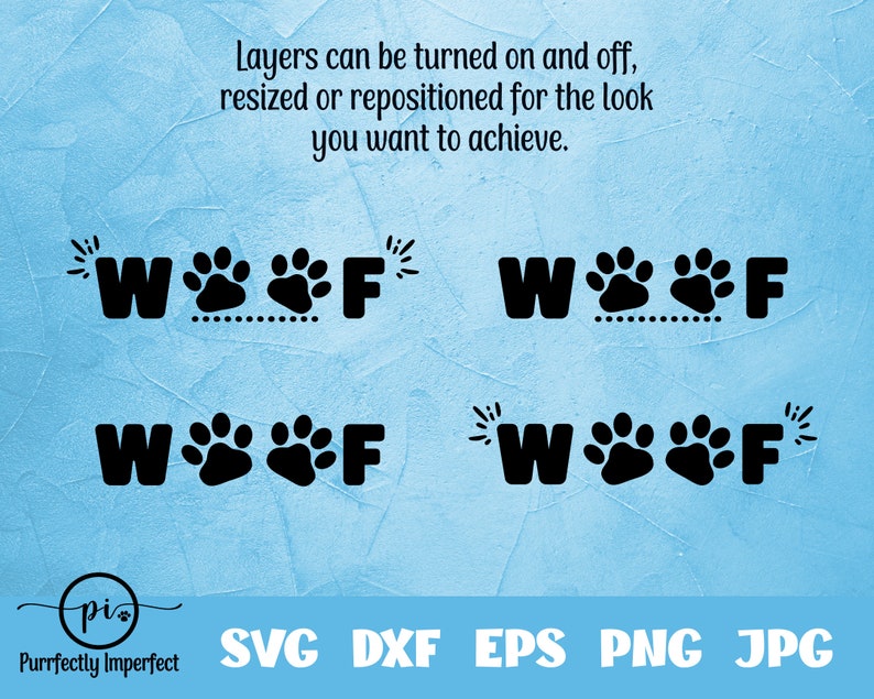Woof / Dogs / Paw Prints / Word Art / SVG / Cut File / Sublimation ...