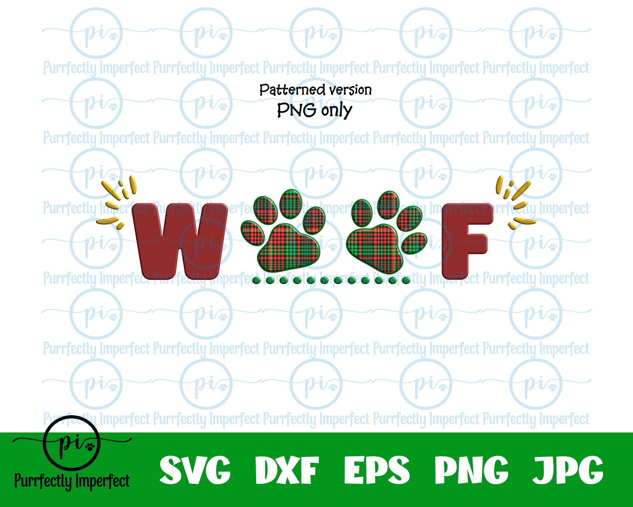 Woof / Dogs / Paw Prints / Word Art / SVG / Cut File / - Etsy