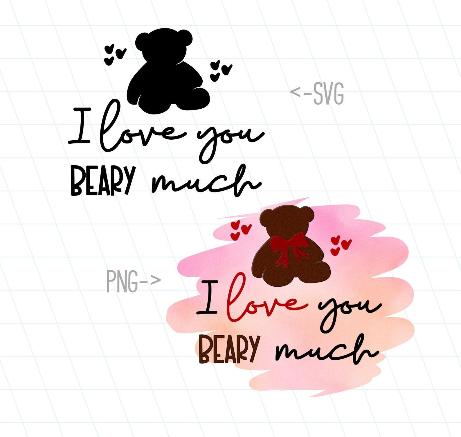 I Love You Beary Much / Love / Valentine / Valentine's Day / Teddy Bear ...