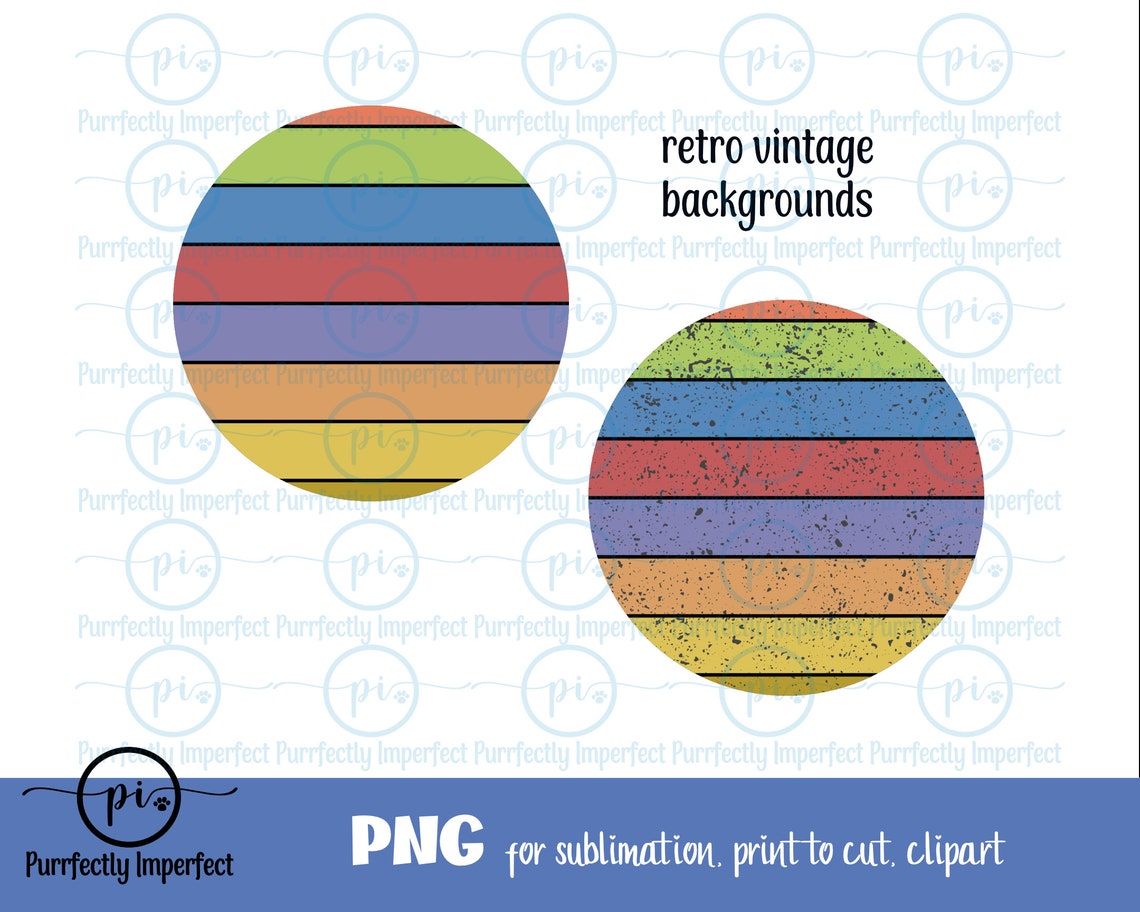Retro Vintage Background 1 - Round / PNG / Sublimation / Print-to-cut ...