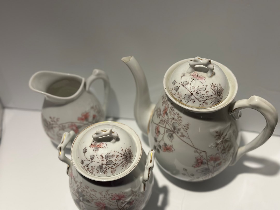 Vintage B S M 3 Piece Set Teapot, Creamer, & Sugar Dish - Etsy