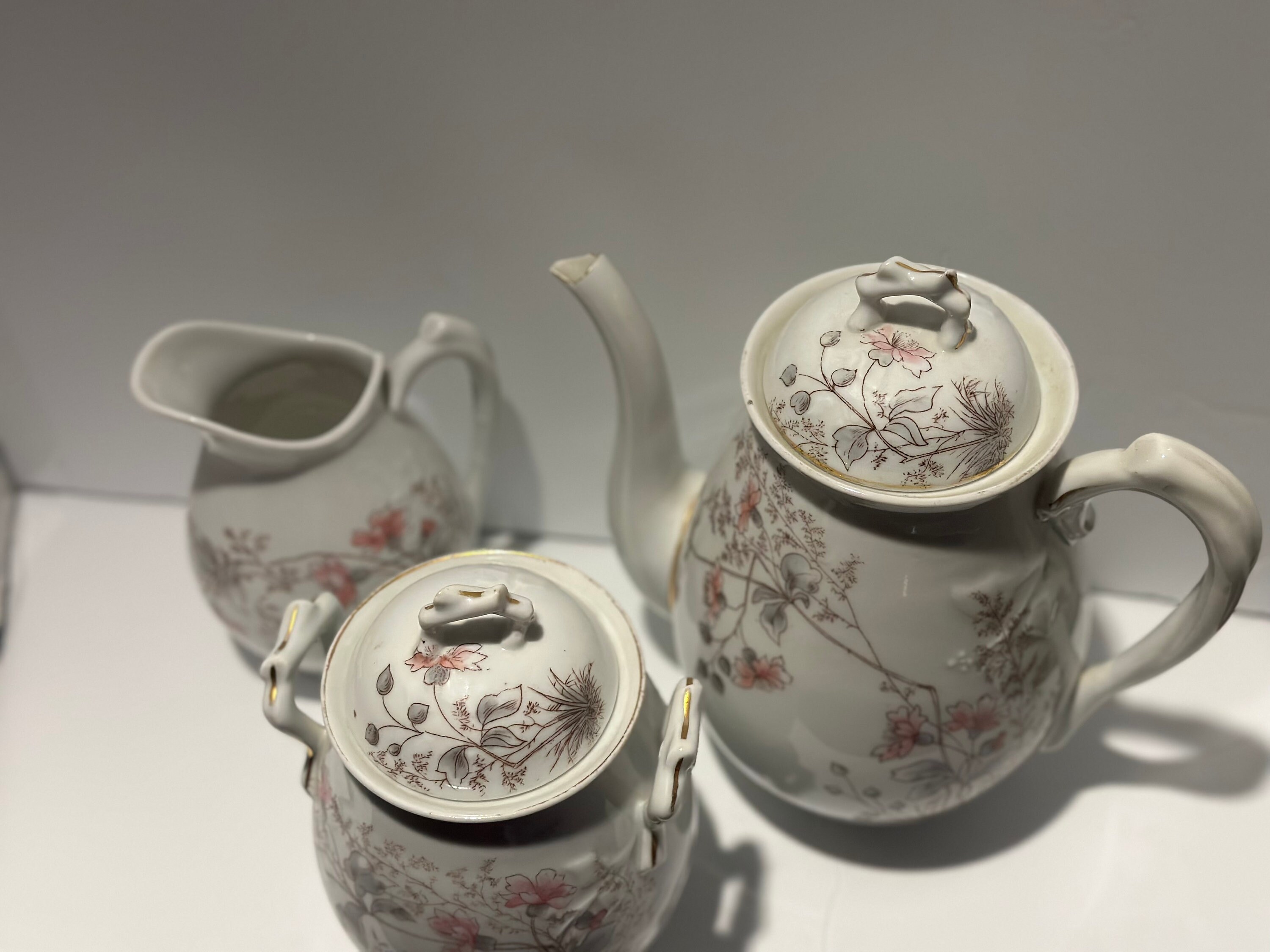 Vintage B S M 3 Piece Set Teapot, Creamer, & Sugar Dish - Etsy