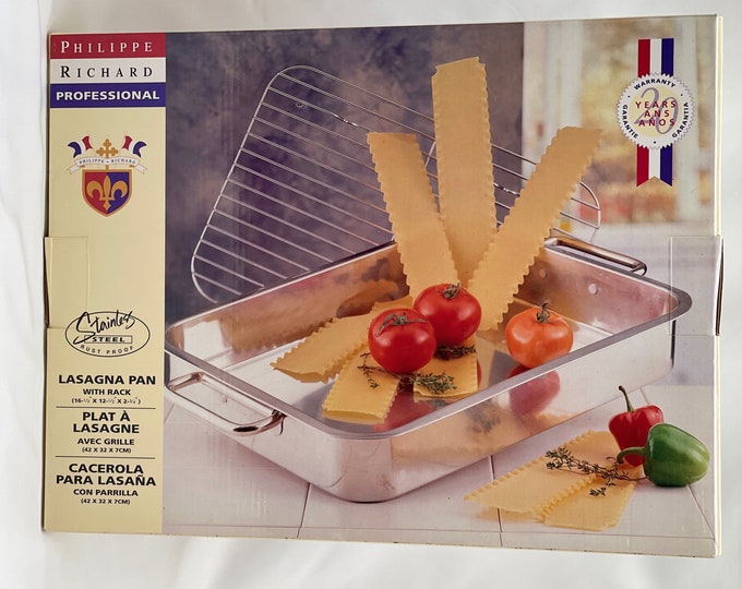 Philippe Richard Professional Cookware- Stainless Lasagna Pan With Rack ...
