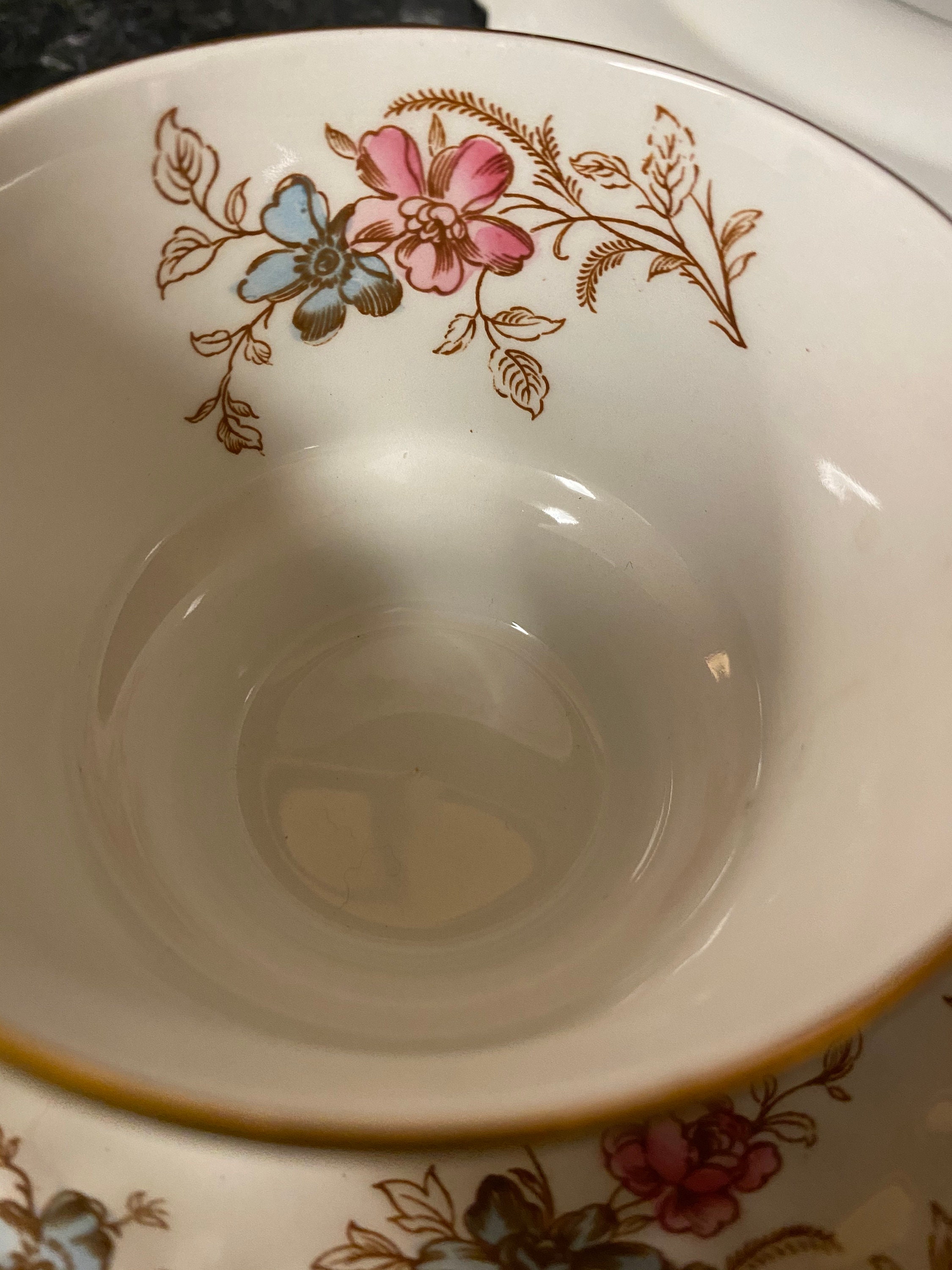 Vintage Booths Floral China Dinnerware Plates, Cup & Saucer, Gravy Boat ...