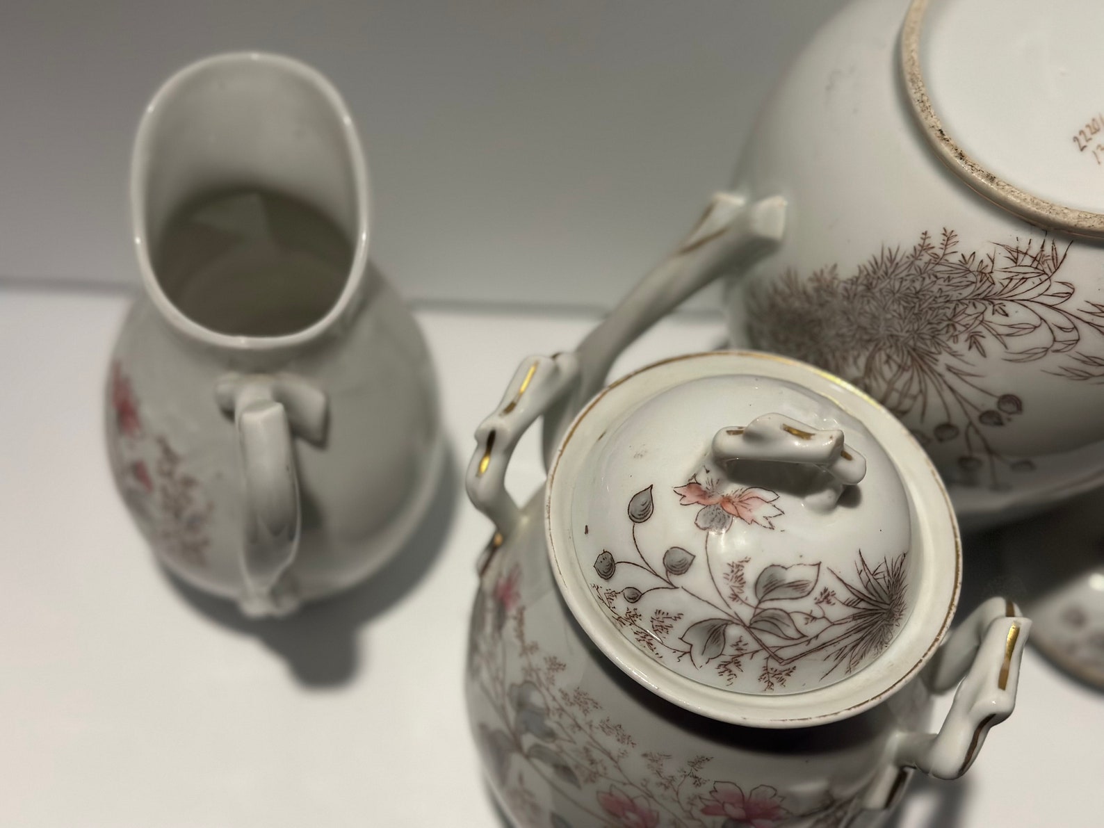 Vintage B S M 3 Piece Set Teapot, Creamer, & Sugar Dish - Etsy