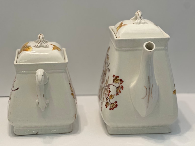 Antique John Maddock and Sons Royal Semi Porcelain Teapot and Biscuit ...