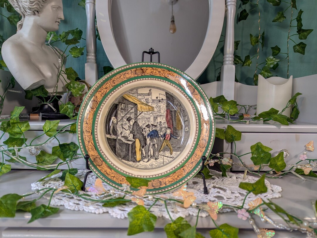 Vintage Adams Pottery Oliver Twist Plate Showing Dodger 'going to Work ...