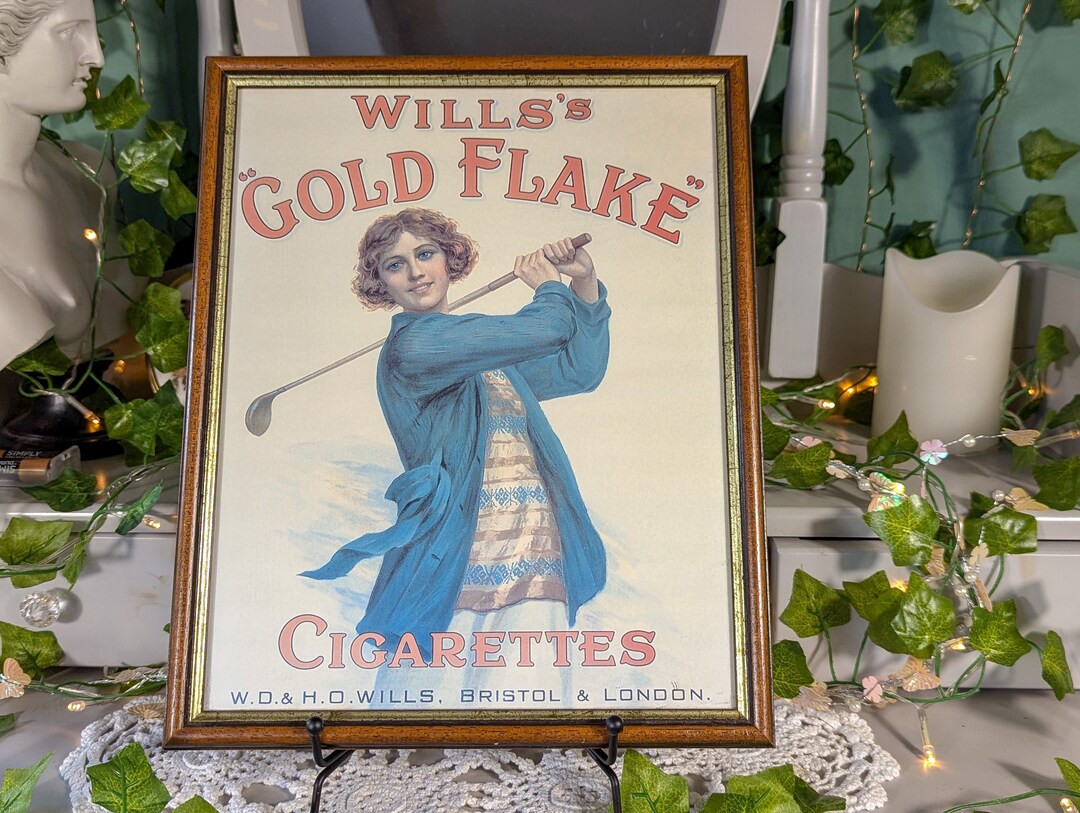 Vintage Will's Gold Flake Cigarettes Framed Advert Print, 1930s/40s - Etsy