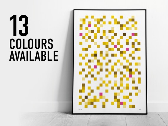 Modern Pixel Art Print Original Artwork Abstract Home - Etsy