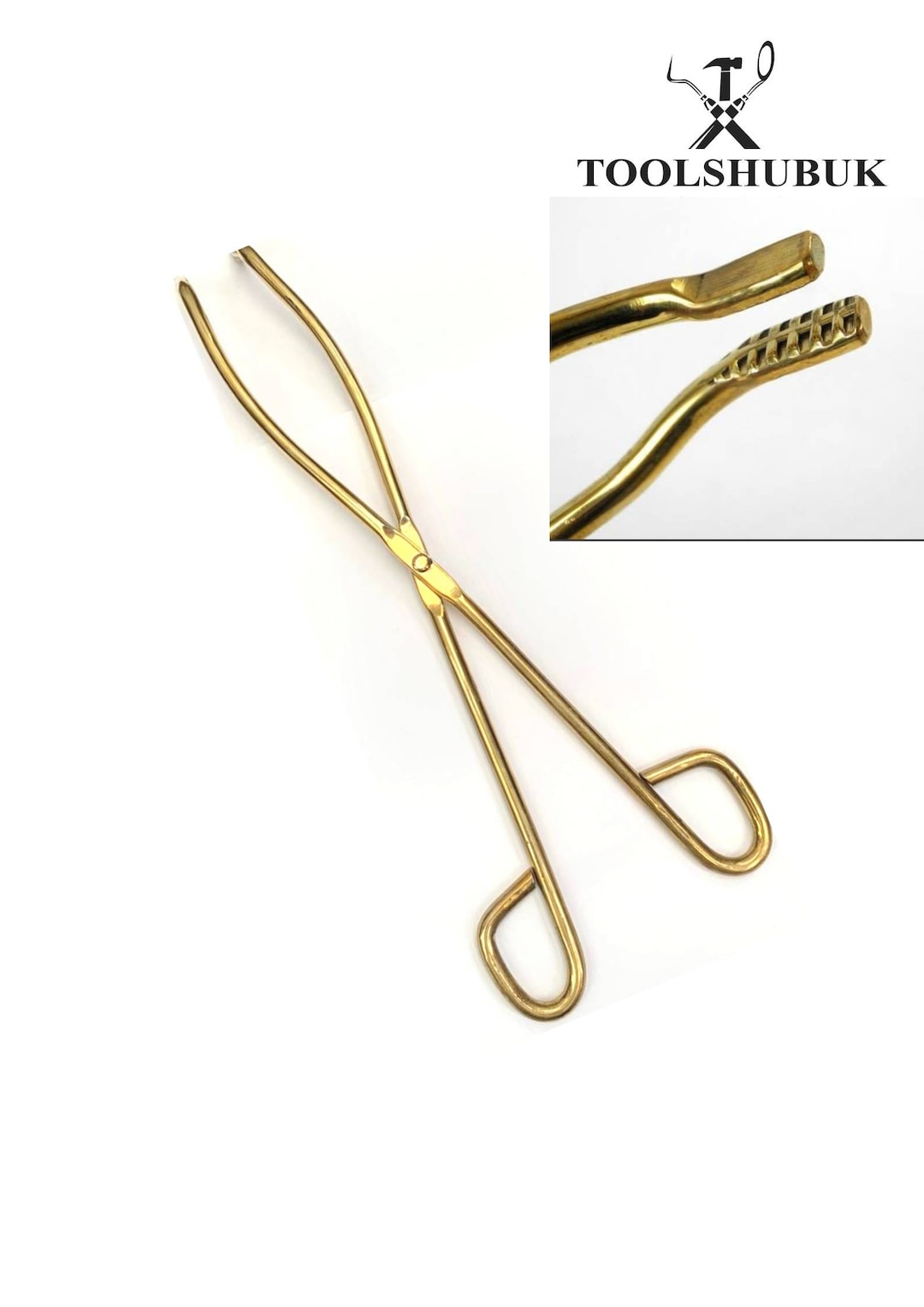 Solid Brass Straight Tongs, With Corrugated Jaws 12" Rigid Build for ...