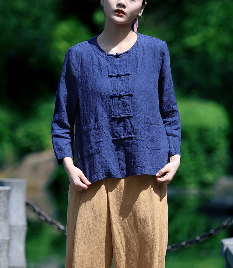 Linen Shirt Linen Cardigan Linen Tops for Women Long Sleeves Shirt Soft ...