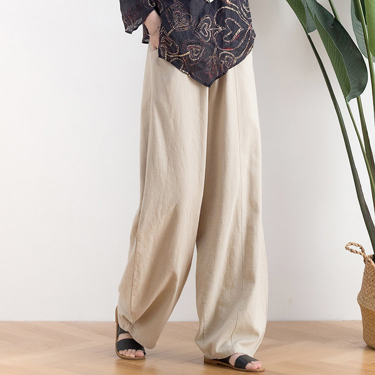 Linen Cotton Pants Linen Long Pants Wide Leg Pants Full Length - Etsy