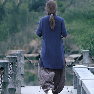 Linen Tops for Women Spring Long Sleeves Shirt Loose Linen Blouses ...