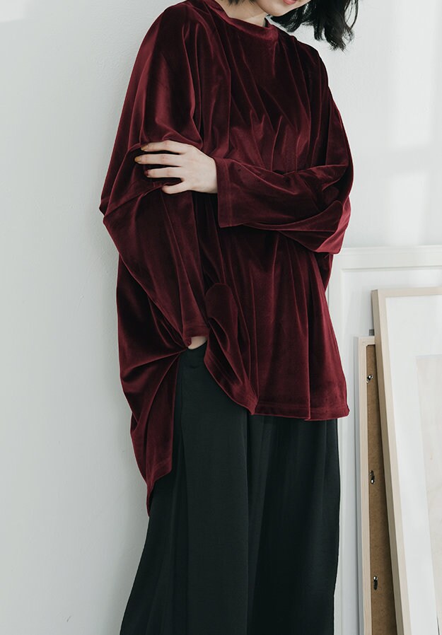 Fall Winter Velvet Top, Women Tunic Tops, Women Blouses, Long Sleeves ...