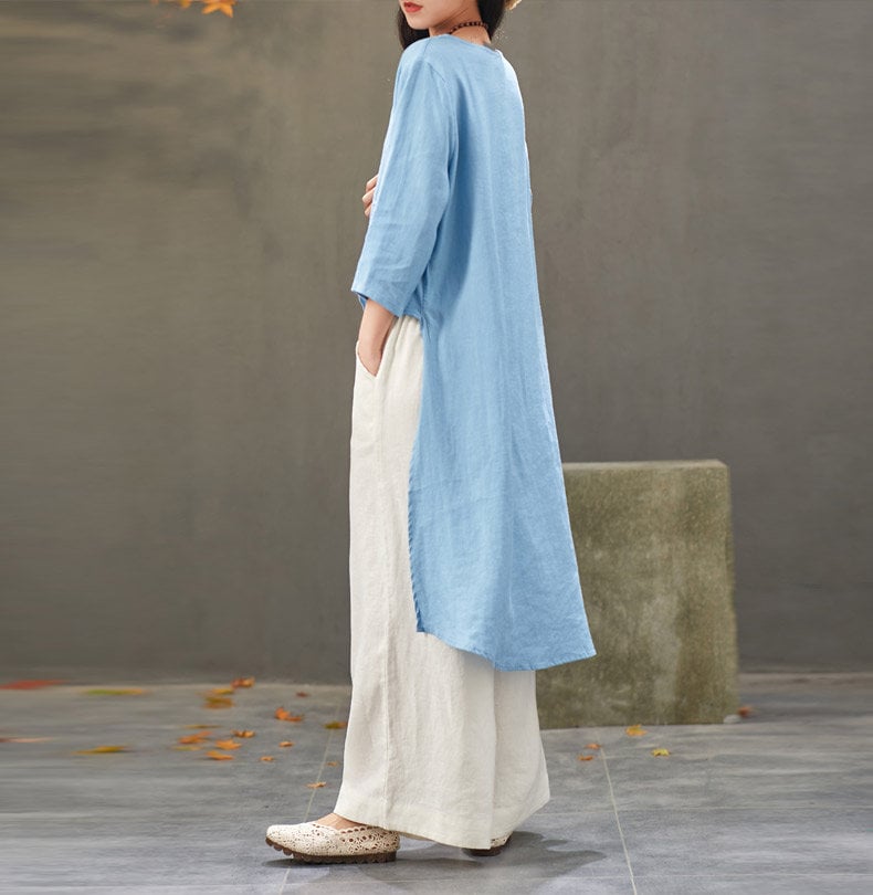Linen Tops for Women Half Sleeves Tunic Top Loose Soft Linen - Etsy