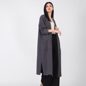 Cotton Linen Cardigan for Women Long Jacket Heavy Weight Wtreetstyle ...
