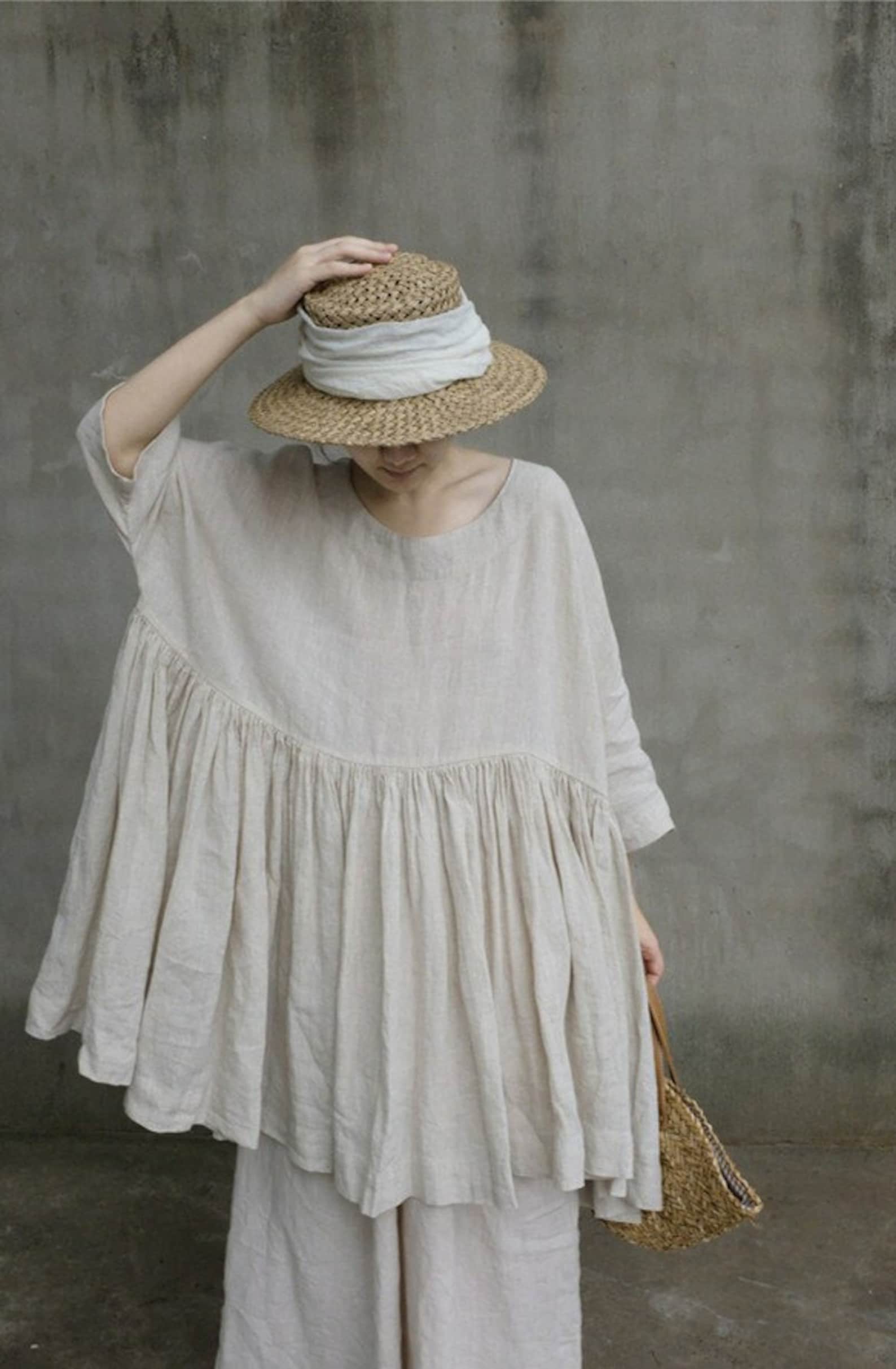 Women Cotton Linen Tops, Loose Linen Blouses ,oversized Shirt, Plus ...