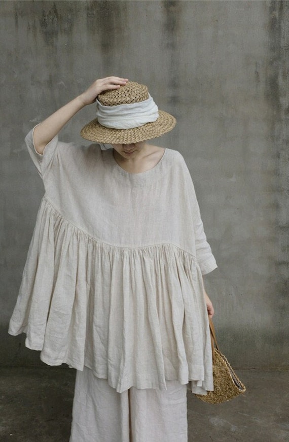 Women Cotton Linen Tops Loose Linen Blouses oversized Shirt - Etsy