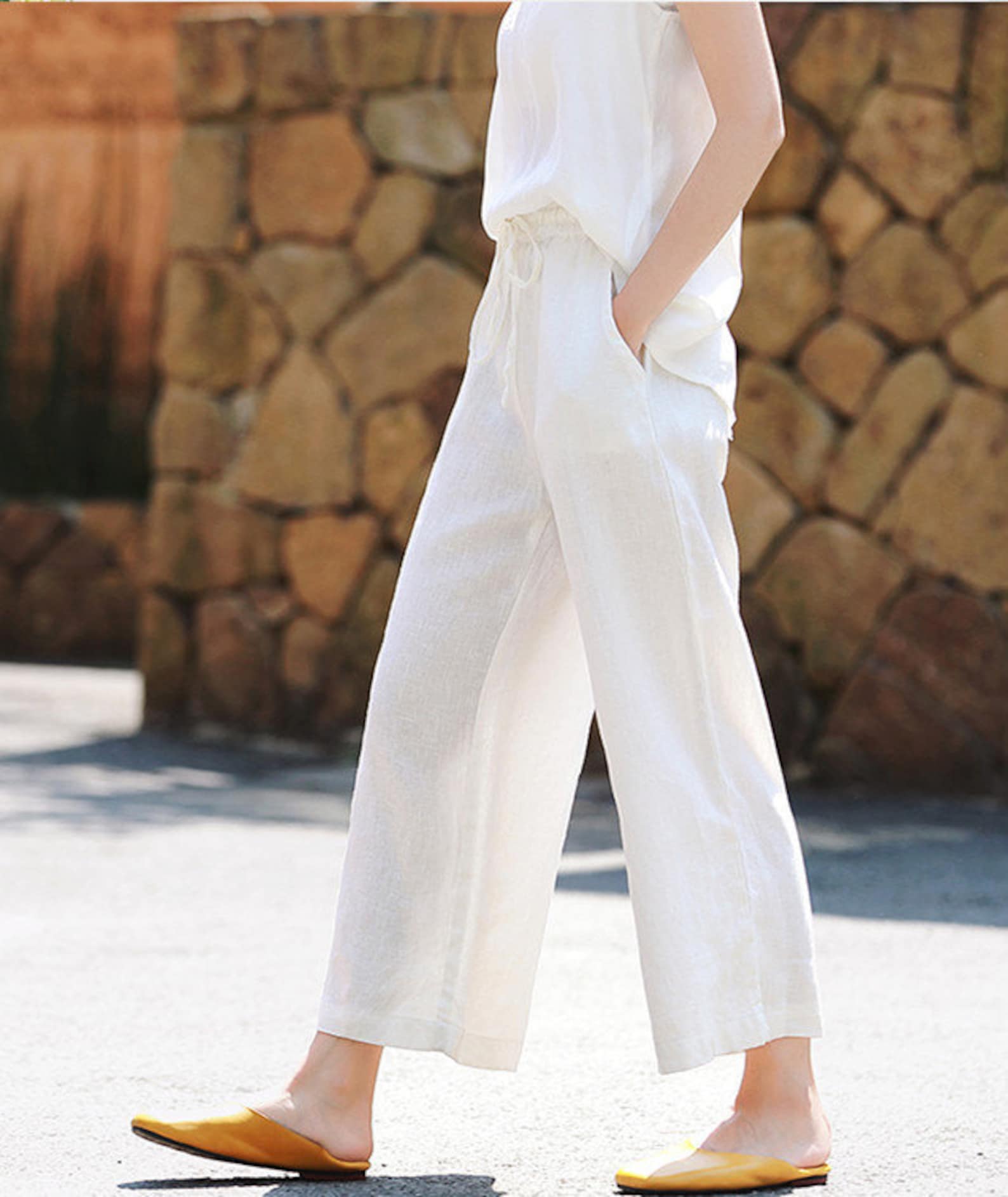 Linen Pants Linen Long Pants Linen Wide Leg Pants Loose Casual - Etsy