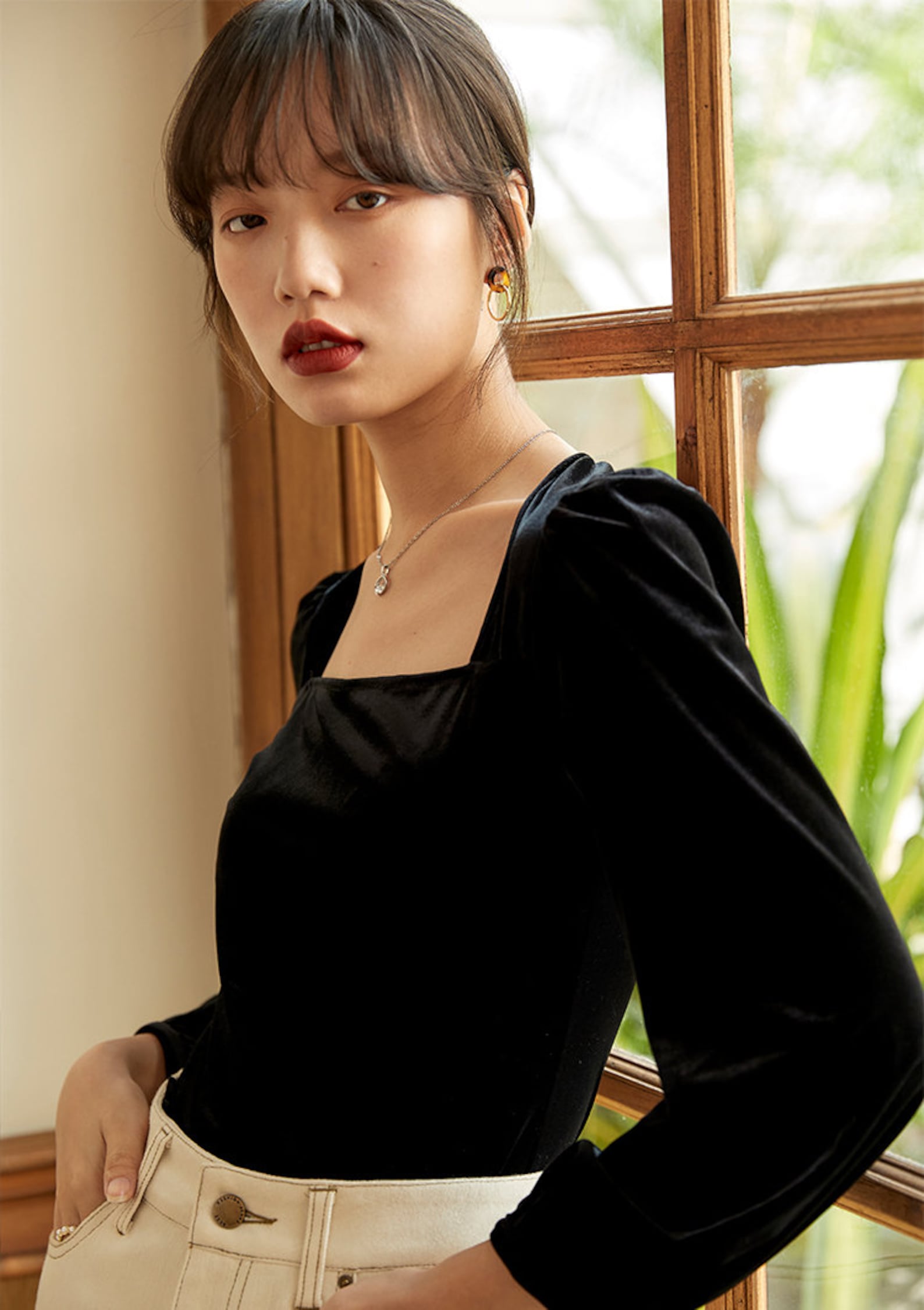 Women Velvet Top, Long Sleeves Top, Velvet Tunic Tops, Velvet Blouse ...