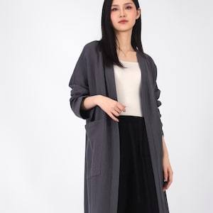 Cotton Linen Cardigan for Women Long Jacket Heavy Weight Wtreetstyle ...