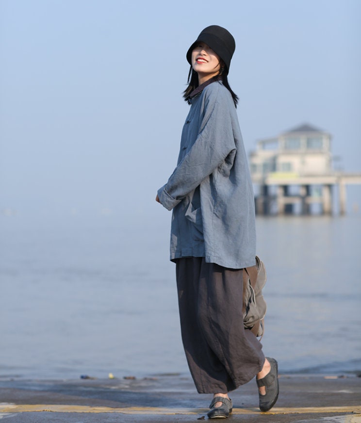 Linen Tops Women Linen Blouse Linen Shirt Long Sleeves - Etsy