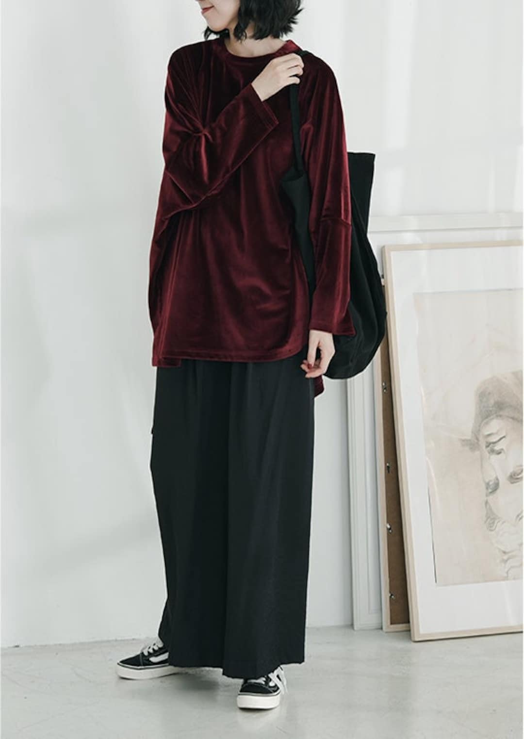 Velvet Top Women Tunic Tops Women Blouse Long Sleeves Fall Winter ...