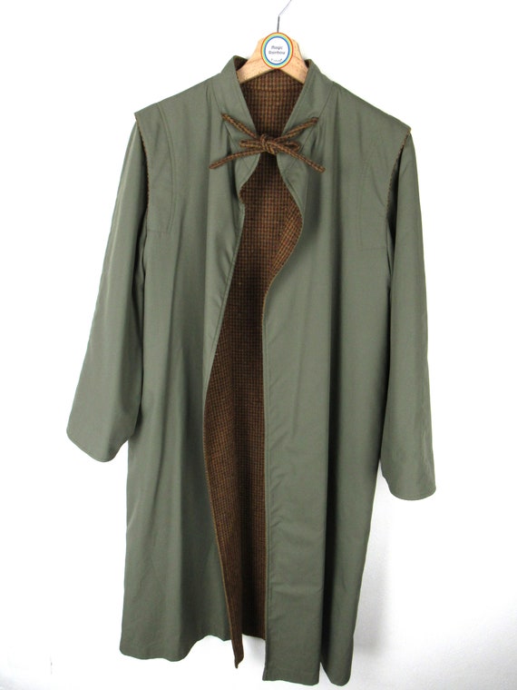 Vintage 90s women's reverse cape trench coat - Size M - Gem