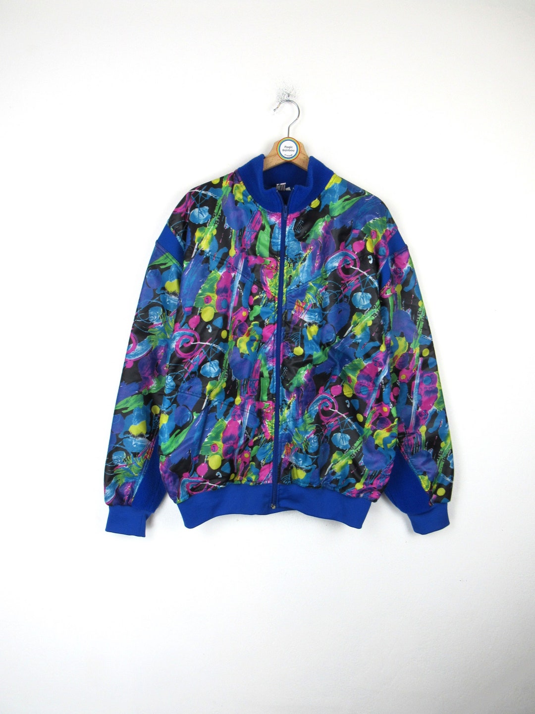 Vintage 90s Fleece Cycling Bomber Jacket Size XL - Etsy