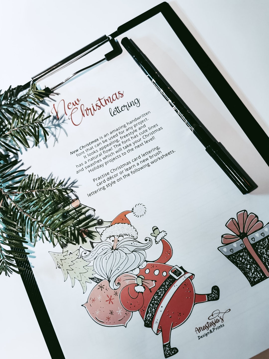 Brush Calligraphy Practice Sheets, Learn Modern Calligraphy, Christmas ...