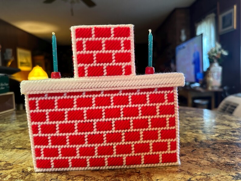 Vintage Crocheted Handmade Christmas Fireplace With Stockings - Etsy