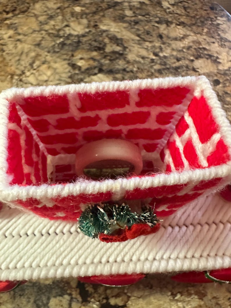 Vintage Crocheted Handmade Christmas Fireplace With Stockings - Etsy